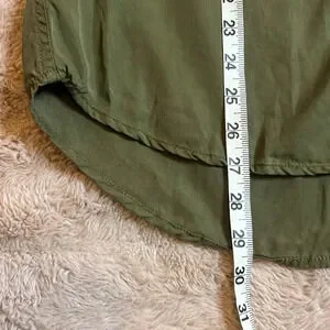Joe Fresh | Tops | 0 Lyocell Ultra Soft Army Green Button Down Blouse ...